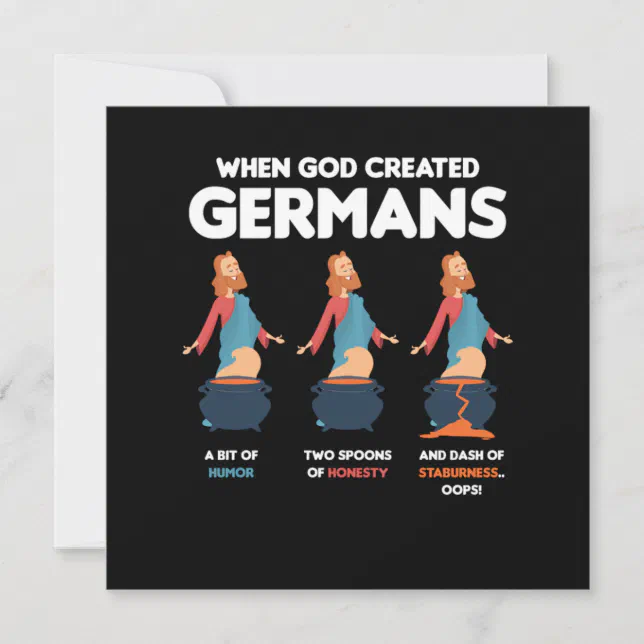When God Created Germans Funny Germany Gift Invitation | Zazzle