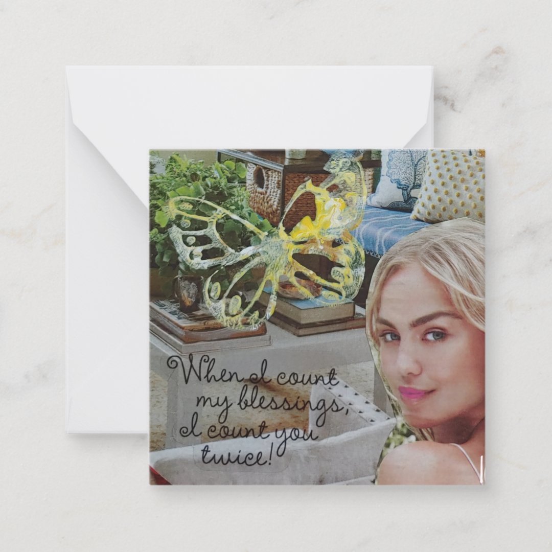 When I count my blessings I count you twice! Note Card | Zazzle