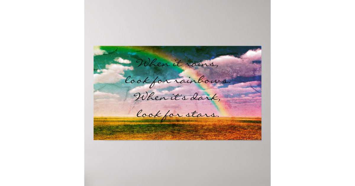 When it rains (inspirational) custom poster | Zazzle