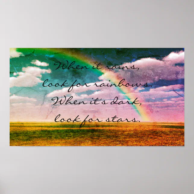 When it rains (inspirational) custom poster | Zazzle