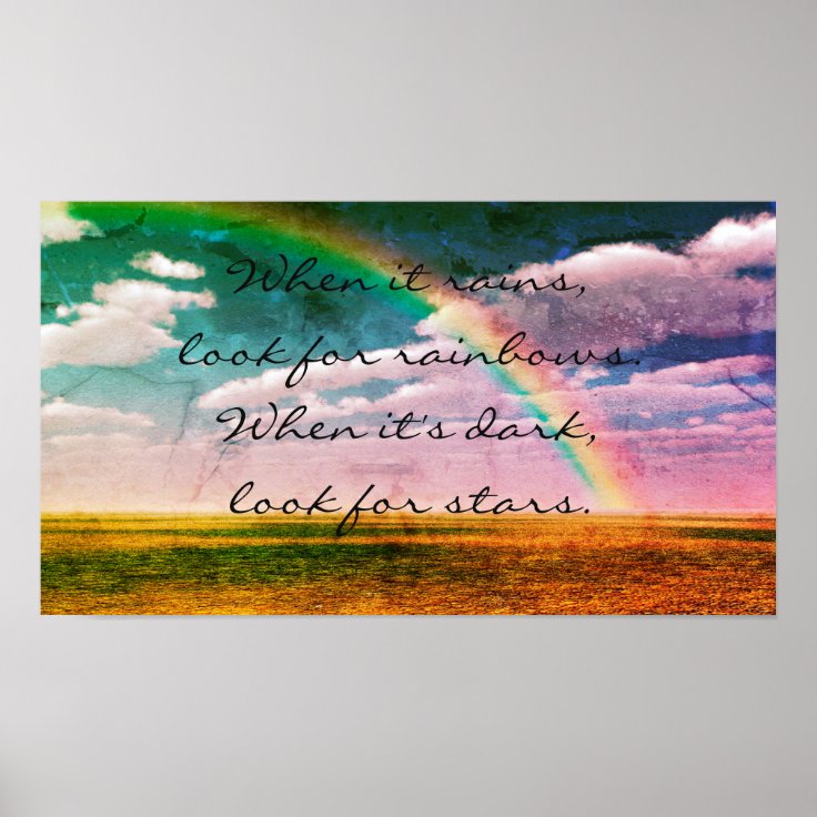 When it rains (inspirational) custom poster | Zazzle