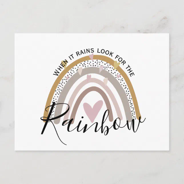 when it rains look for the rainbow postcard | Zazzle
