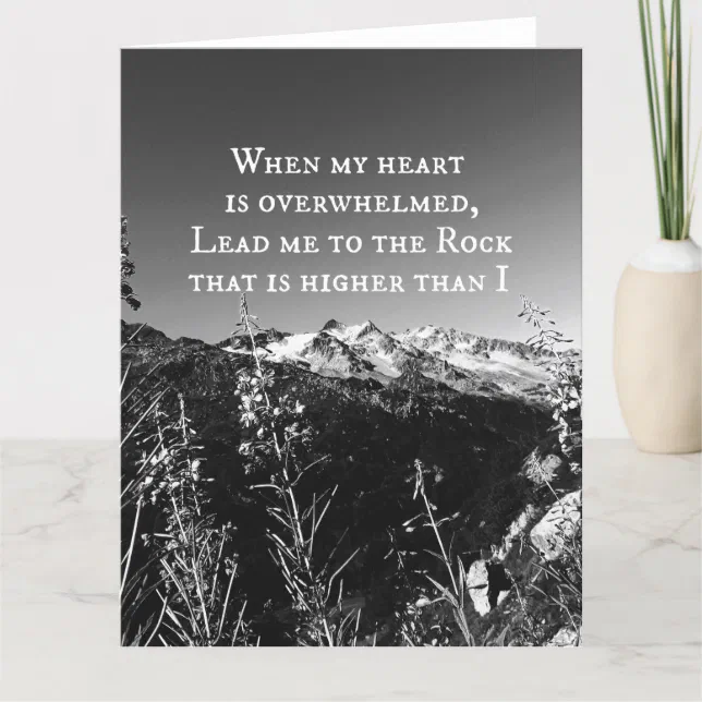 When My Heart is Overwhelmed Bible Verse Card | Zazzle