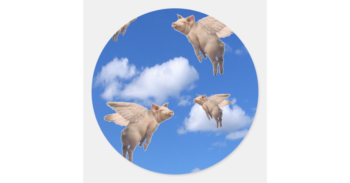 When Pigs Fly Classic Round Sticker | Zazzle