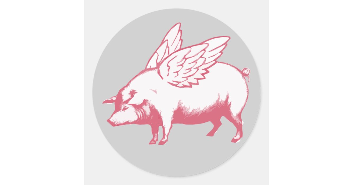 When Pigs Fly Classic Round Sticker | Zazzle