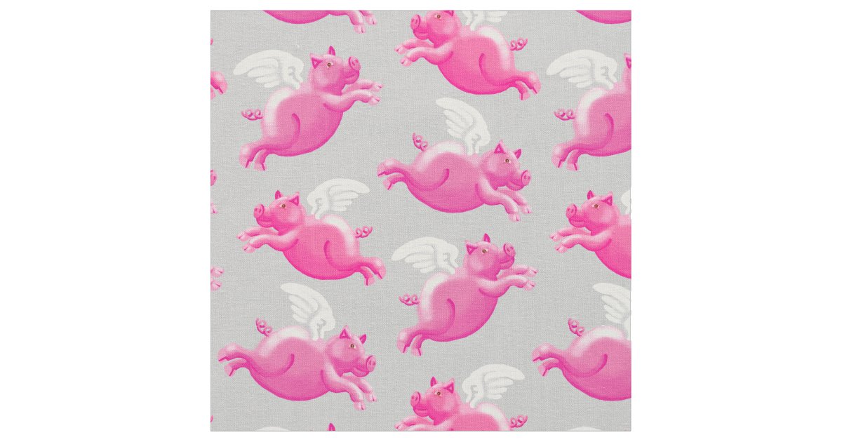 When pigs fly fabric | Zazzle