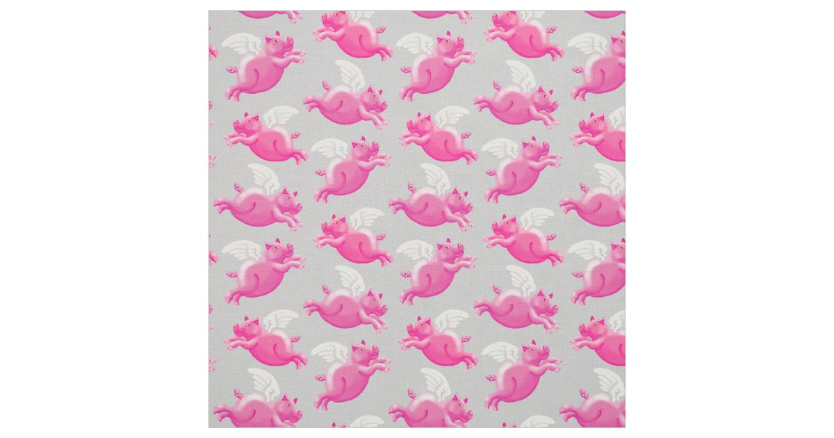 When pigs fly fabric | Zazzle
