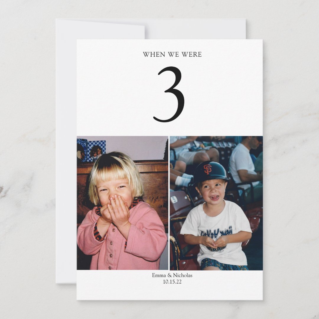 When We Were Age Table Numbers | Zazzle