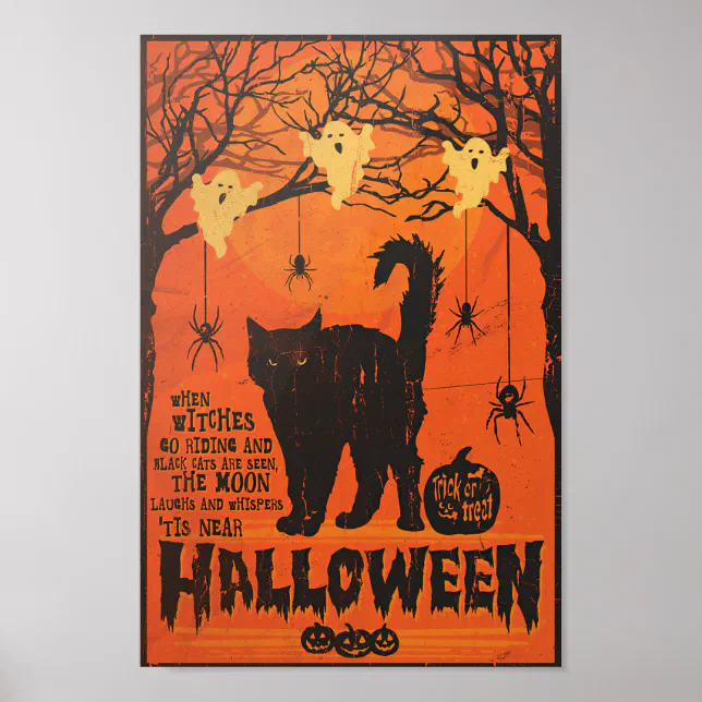 When Witches Go Riding And Black Cats Are Seen Poster | Zazzle