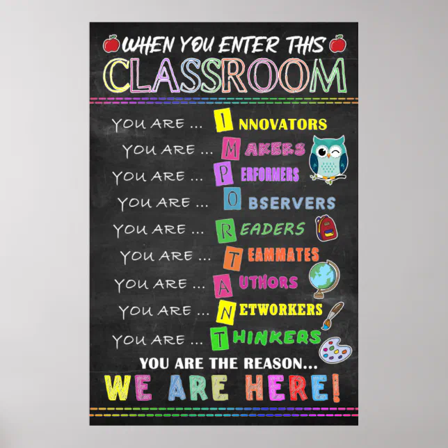 When You Enter This Classroom Poster | Zazzle