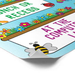 Where Are We Classroom Sign in Our Garden Theme | Zazzle