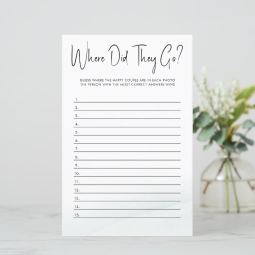 Where did they Go Wedding Shower Game Green Wash | Zazzle