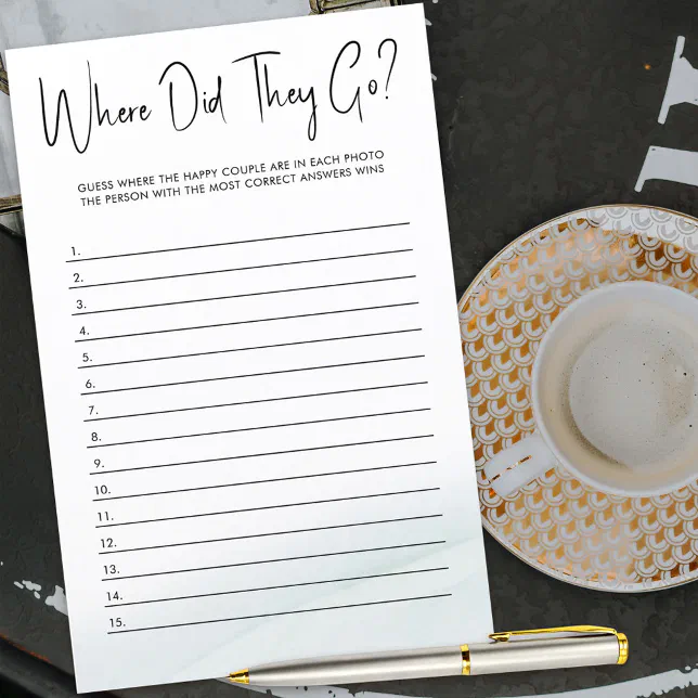 Where did they Go Wedding Shower Game Green Wash | Zazzle