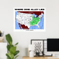 Where Dixie Alley Lies (United States Map) Poster | Zazzle