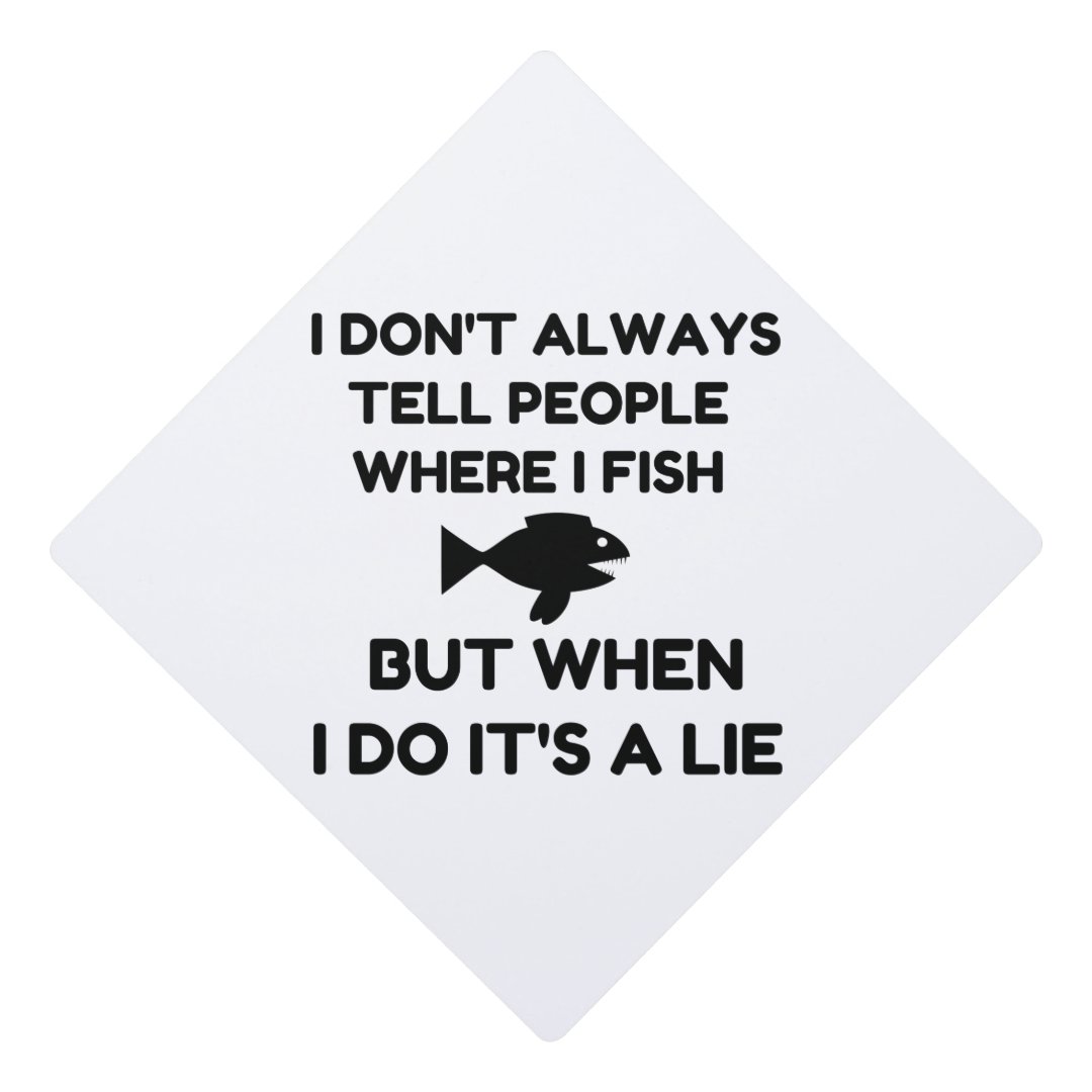 Where I Fish Graduation Cap Topper | Zazzle