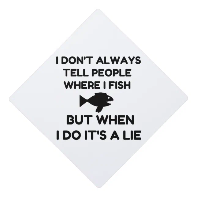 Where I Fish Graduation Cap Topper | Zazzle