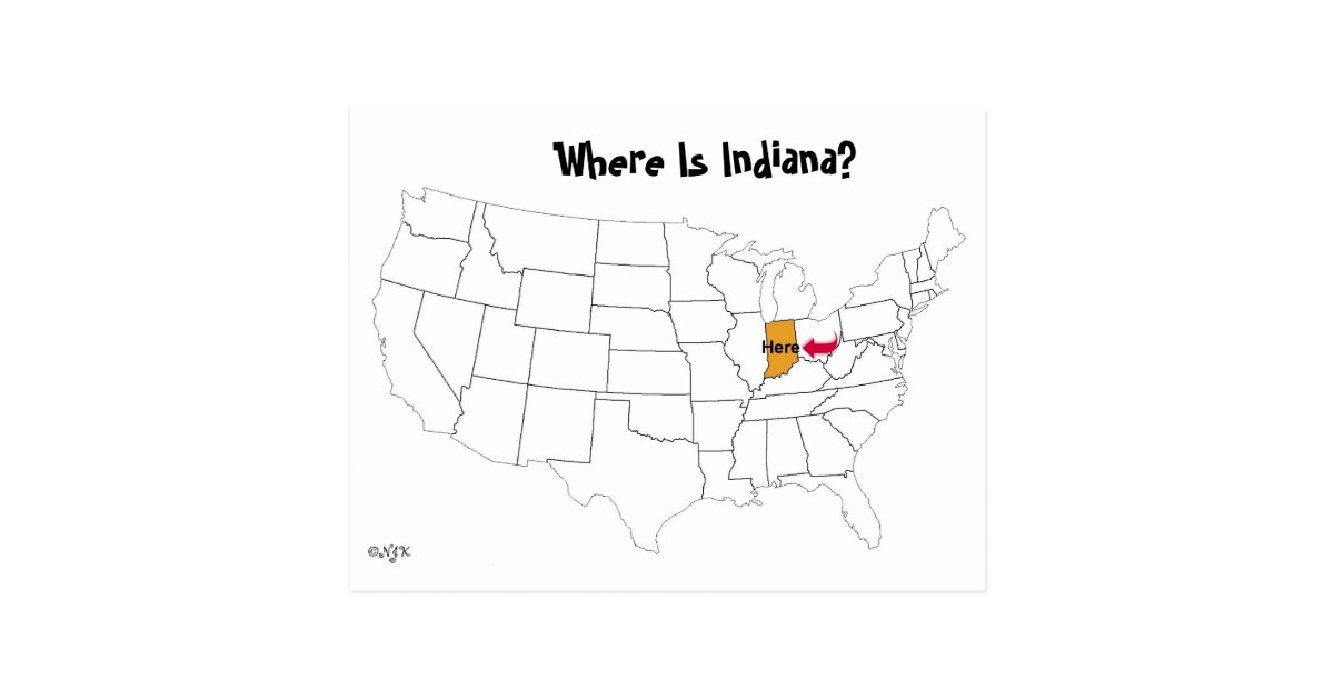 Where Is Indiana? Postcard | Zazzle.com