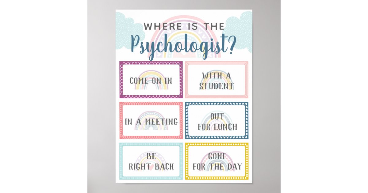 Where is Psychologist Office Door Sign Rainbow | Zazzle