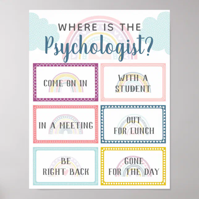 Where is Psychologist Office Door Sign Rainbow | Zazzle