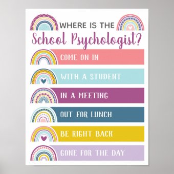 Where is Psychologist Office Door Sign Rainbow | Zazzle