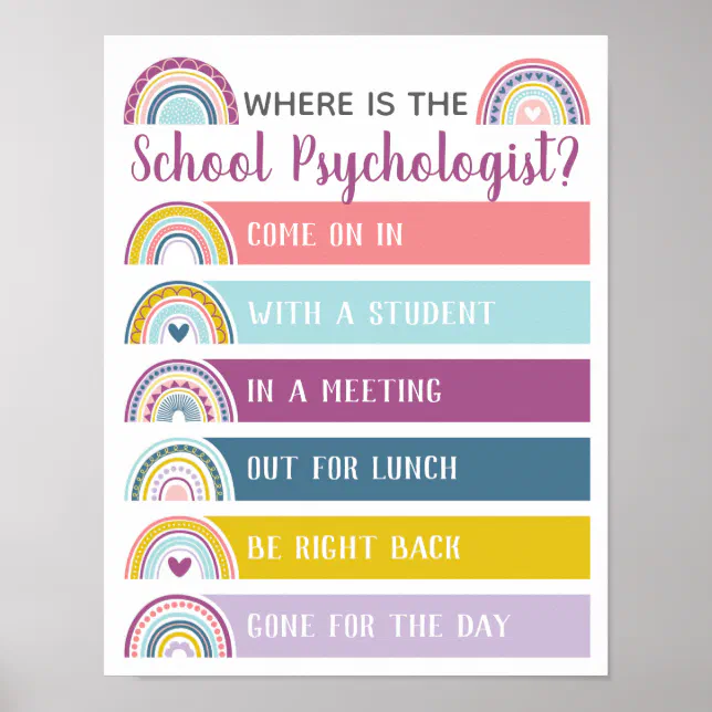 Where is Psychologist Office Door Sign Rainbow | Zazzle