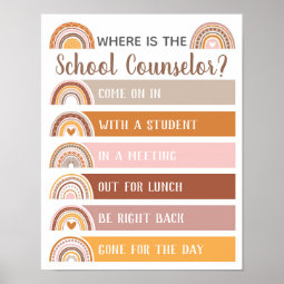 Where is School Counselor Office Door Sign Rainbow | Zazzle
