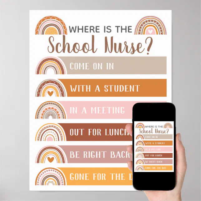 Where is School Nurse Office Door Sign Rainbow | Zazzle