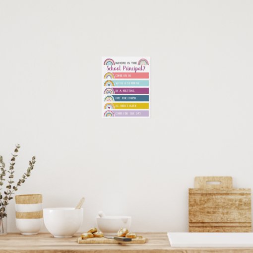 Where is School Principal Office Door Sign Rainbow | Zazzle