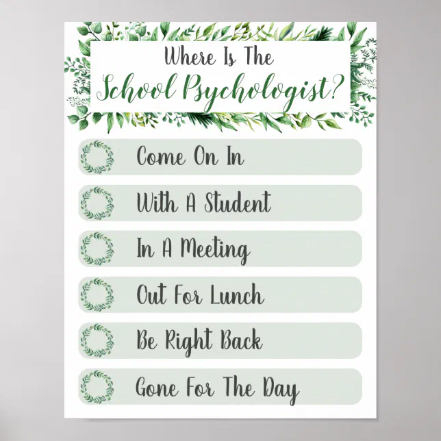 Where is the Psychologist Office Door Sign | Zazzle