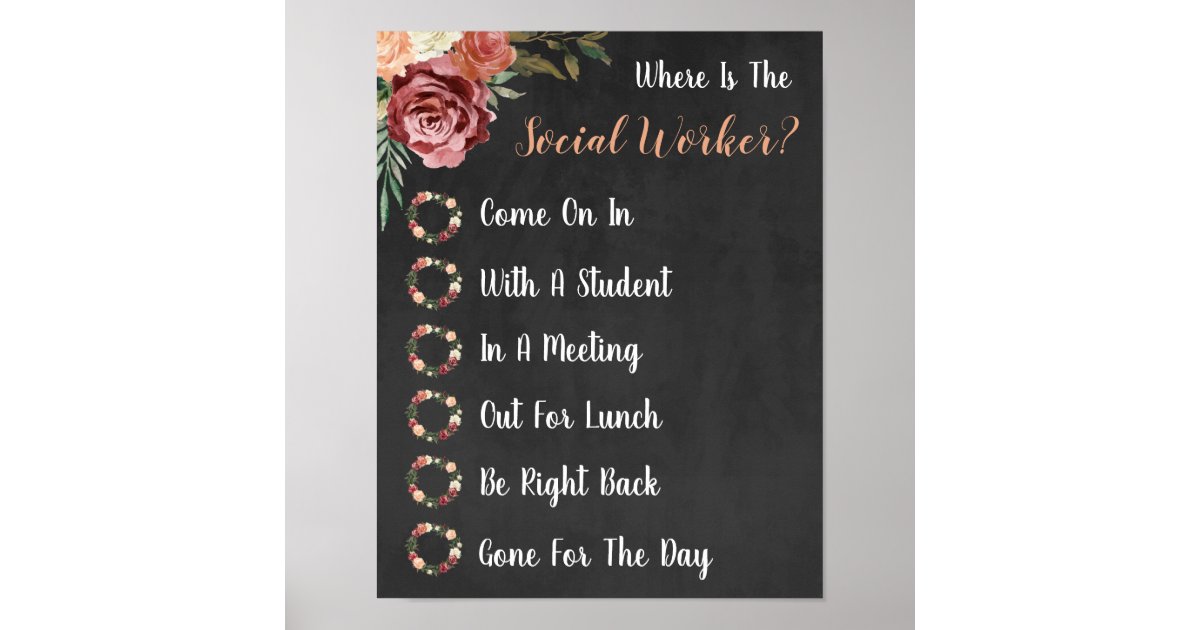 Where is the Social Worker Office Door Sign | Zazzle