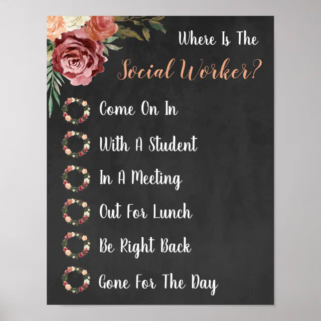 Where is the Social Worker Office Door Sign | Zazzle