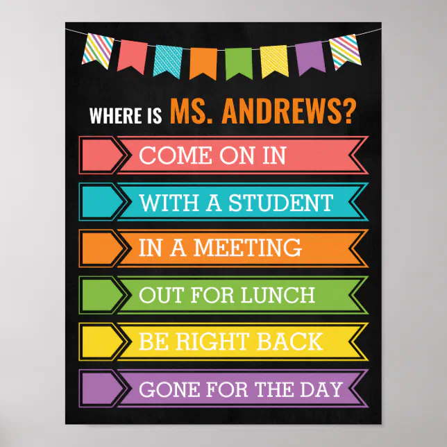 Where is the Teacher Office Door Sign | Zazzle