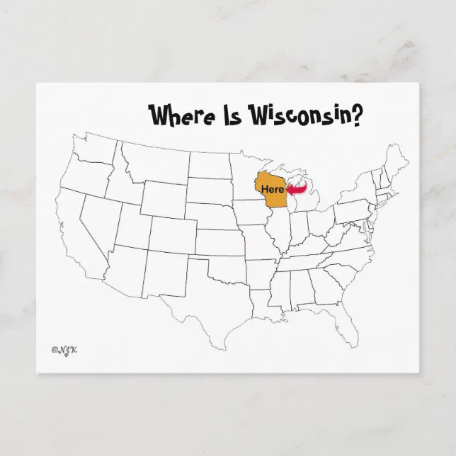 Where Is Wisconsin? Postcard | Zazzle