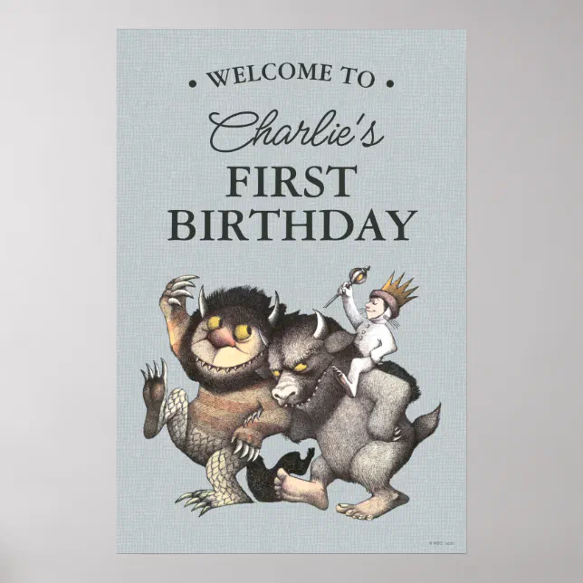 Where the Wild Things Are 1st Birthday Poster | Zazzle