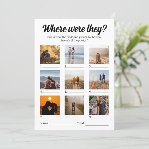 Where Were They Photo Guessing Game Card | Zazzle