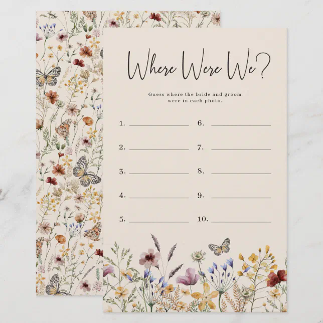 Where Were We Bridal Game | Zazzle