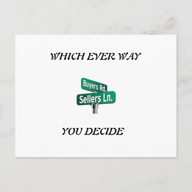Which ever way you decide sale or buy postcard | Zazzle