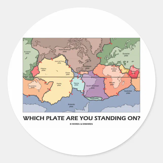 Which Plate Are You Standing On? (Plate Tectonics) Classic Round ...