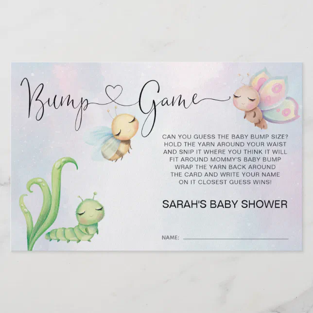 Whimsical A Little Love Bug Rainbow Baby Bump Game Flyer | Zazzle