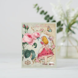 Whimsical Alice in Wonderland Collage Sip & See Invitation | Zazzle