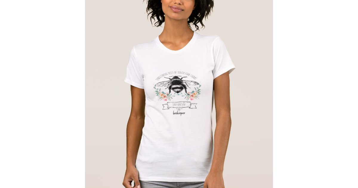 Whimsical Apiary Elegant Honey Bee Logo Beekeeper T-Shirt | Zazzle