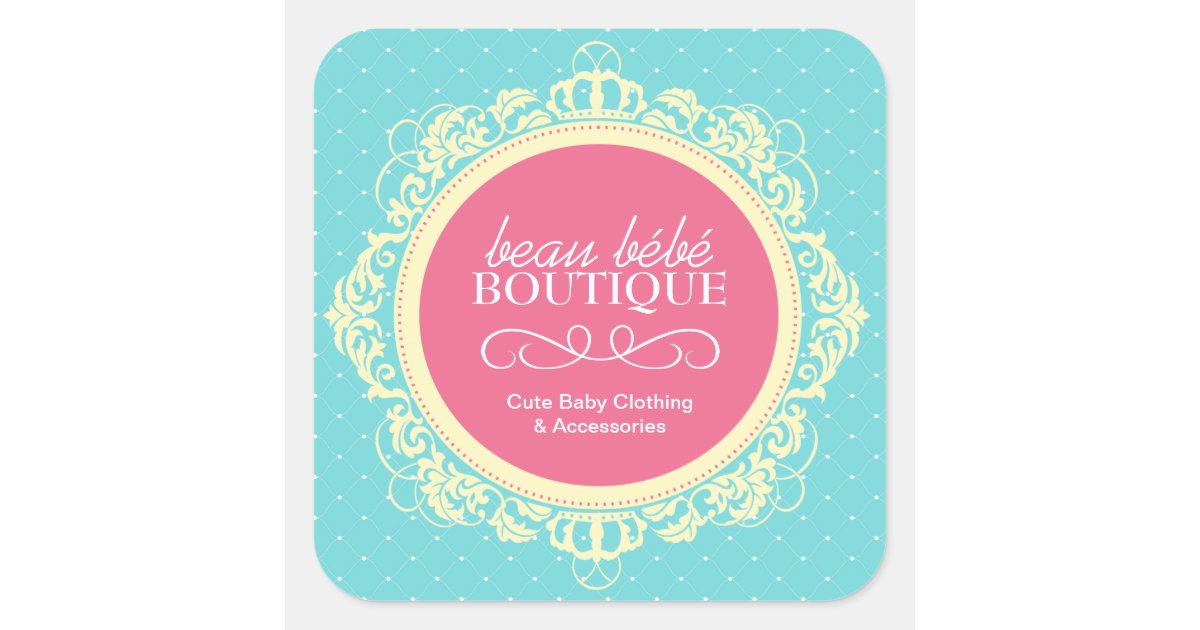 Whimsical Baby Boutique Stickers | Zazzle