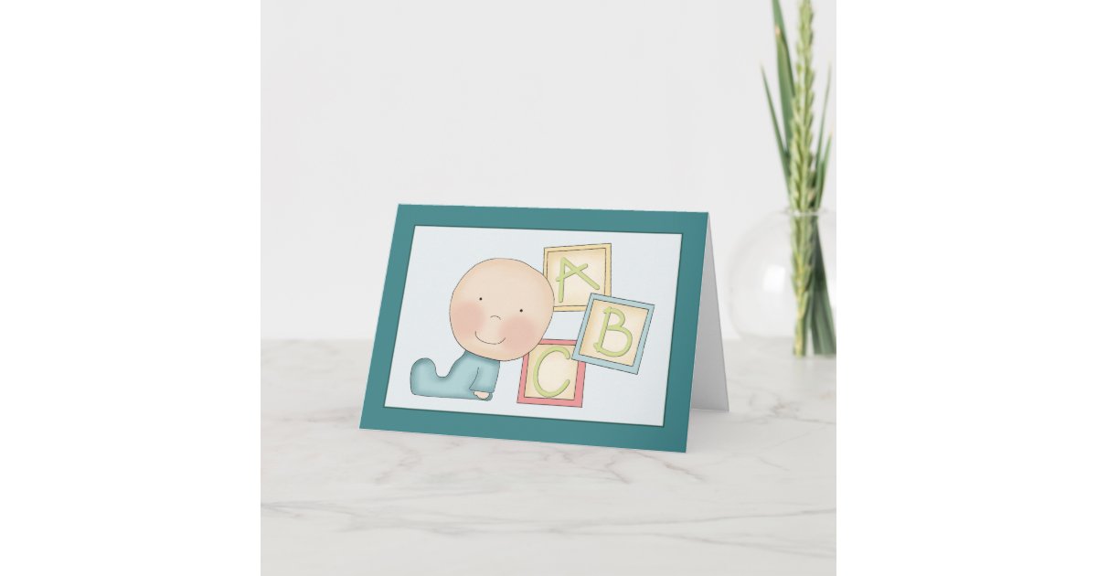 Whimsical Baby Boy Congratulations Card | Zazzle
