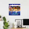 Whimsical Beach Cape Cod Whale Folk Art Poster | Zazzle