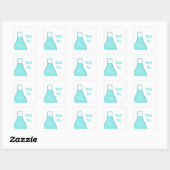 Whimsical Beaker Thank You Stickers, Aqua Square Sticker | Zazzle