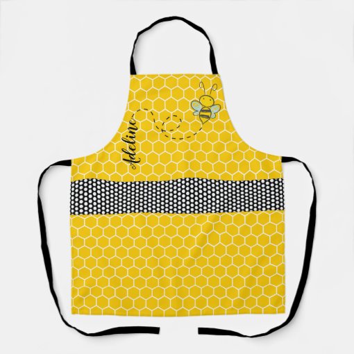 Whimsical Bee and Honeycomb Personalized Apron | Zazzle