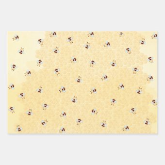 Whimsical Bees Wrapping Paper Sheets | Zazzle