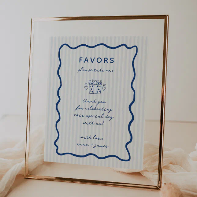 Whimsical Blue Favors Poster | Zazzle