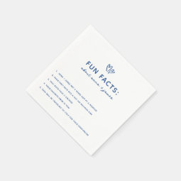 Whimsical Blue Fun Facts Wedding Napkins | Zazzle