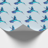 Whimsical Blue Hummingbirds Wrapping Paper | Zazzle